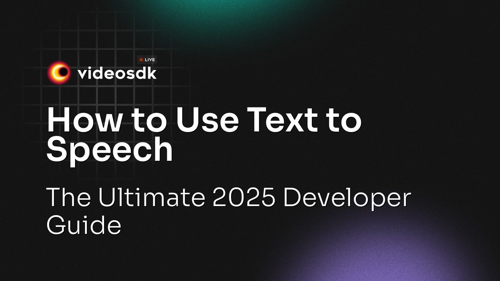 How to Use Text to Speech: The Ultimate 2025 Developer Guide - VideoSDK